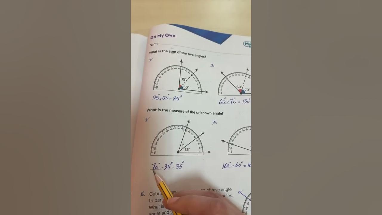Reveal Math Grade 4 Lesson 14-5 Add and Subtract angle measures - YouTube