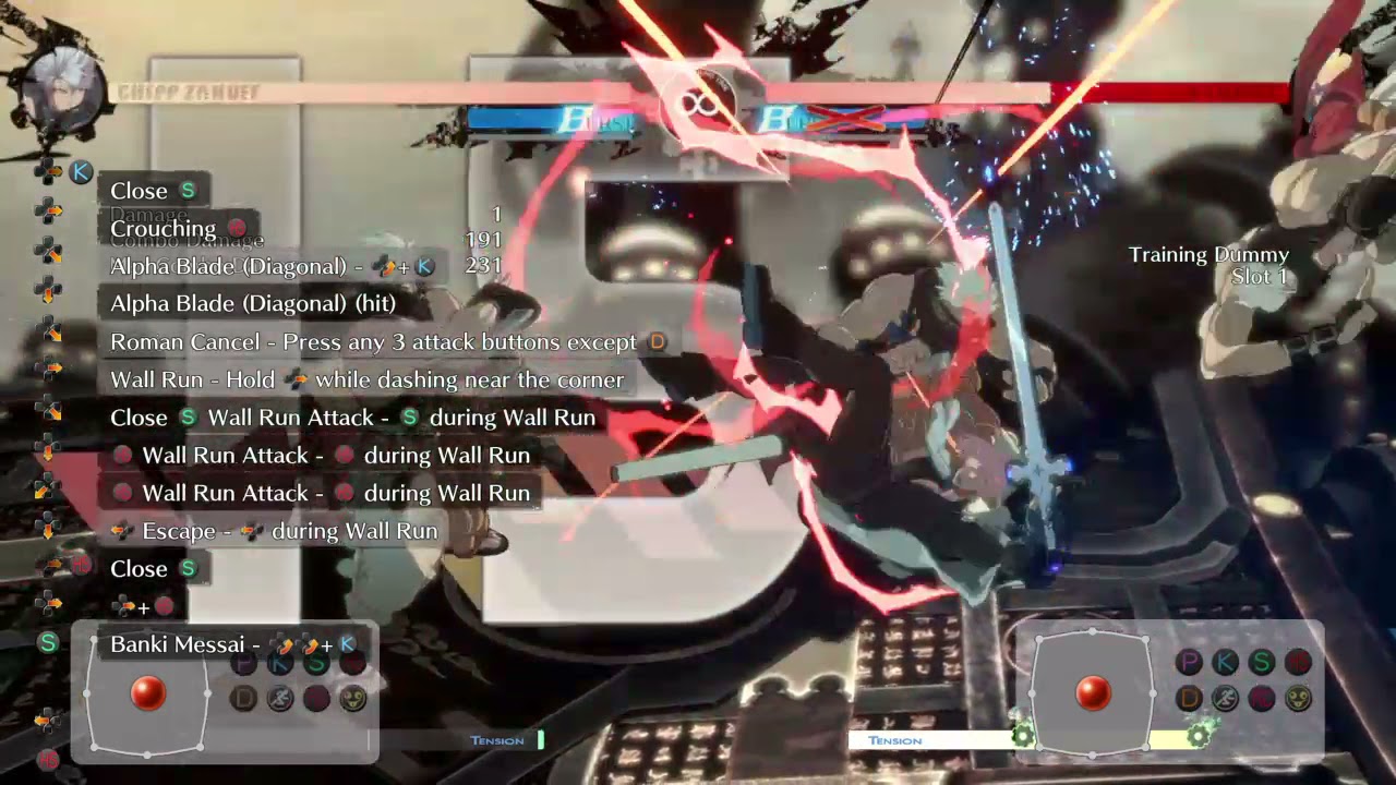Guilty Gear -Strive- Chipp Zanuff Advanced Wall Run Combo 3 - YouTube
