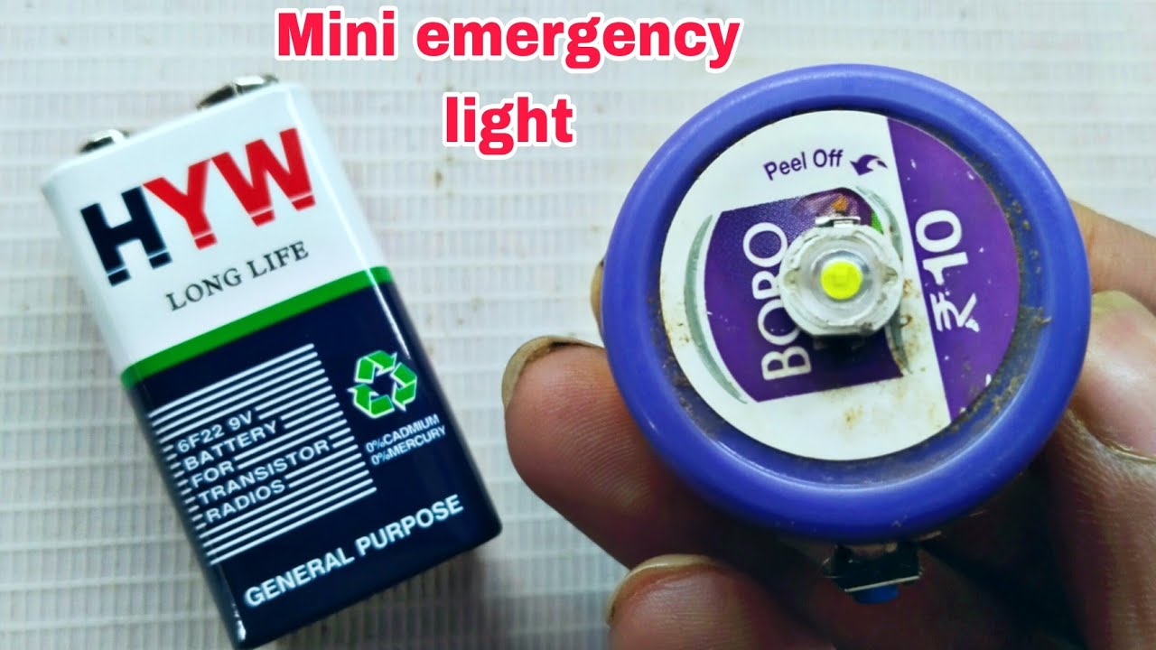 how to make mini emergency light with 9 watt battery permanent / Mini ...