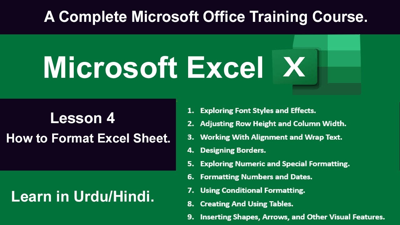 How to Format Excel Sheet. - YouTube