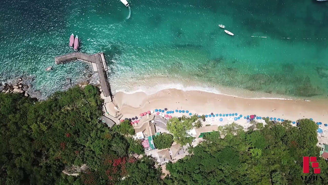 La Isla de la Roqueta en Acapulco, Mexico. Vista Aérea. Vista con un ...