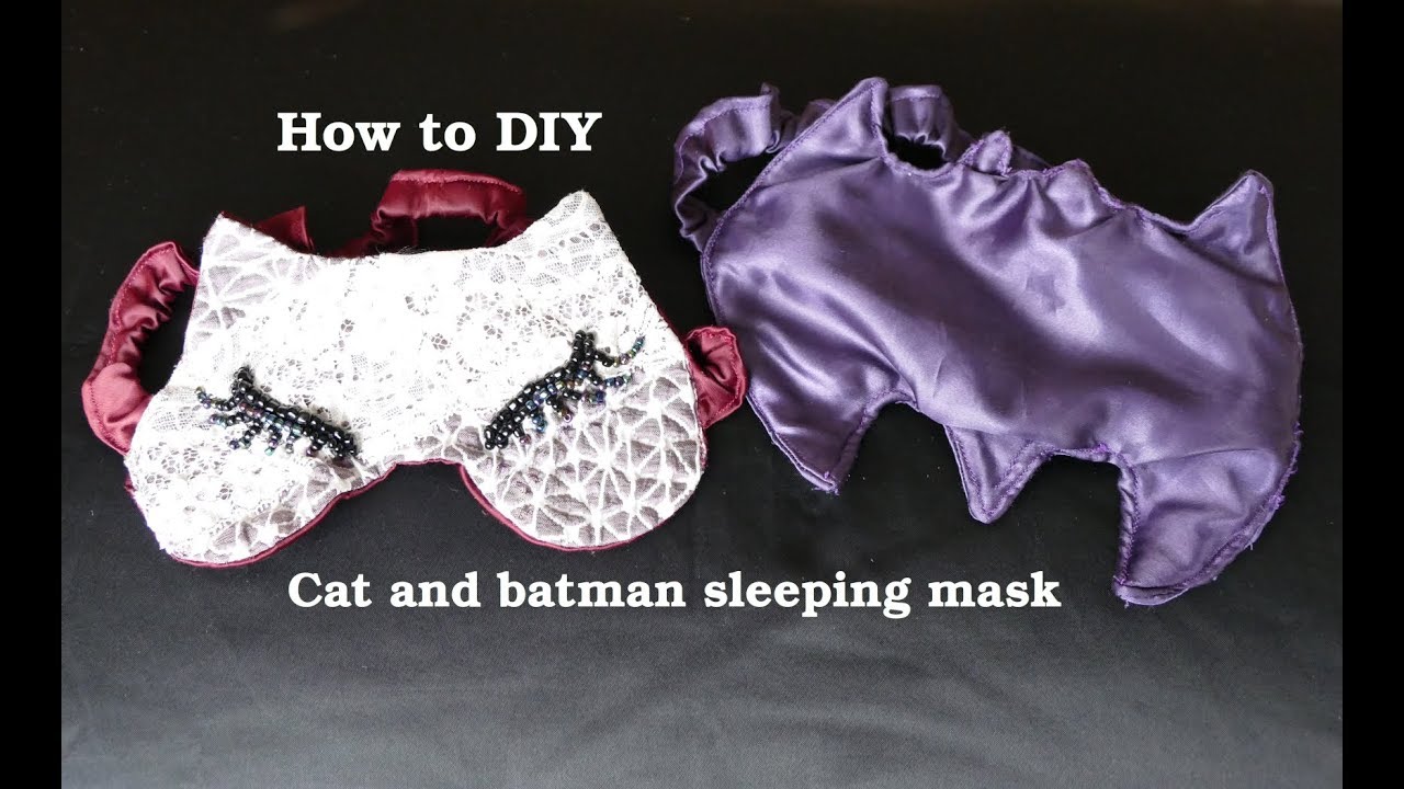 DIY Project Sleeping Mask Cat Style ♥ Batman Style Travel Friendly ♥ ...