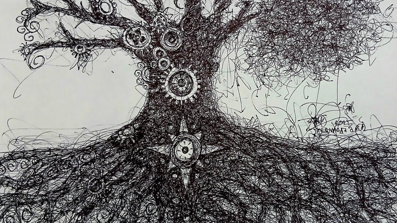 Live Pen Drawing A Steampunk Tree 🌳 for Inktober 2025 Day 6 prompt ...