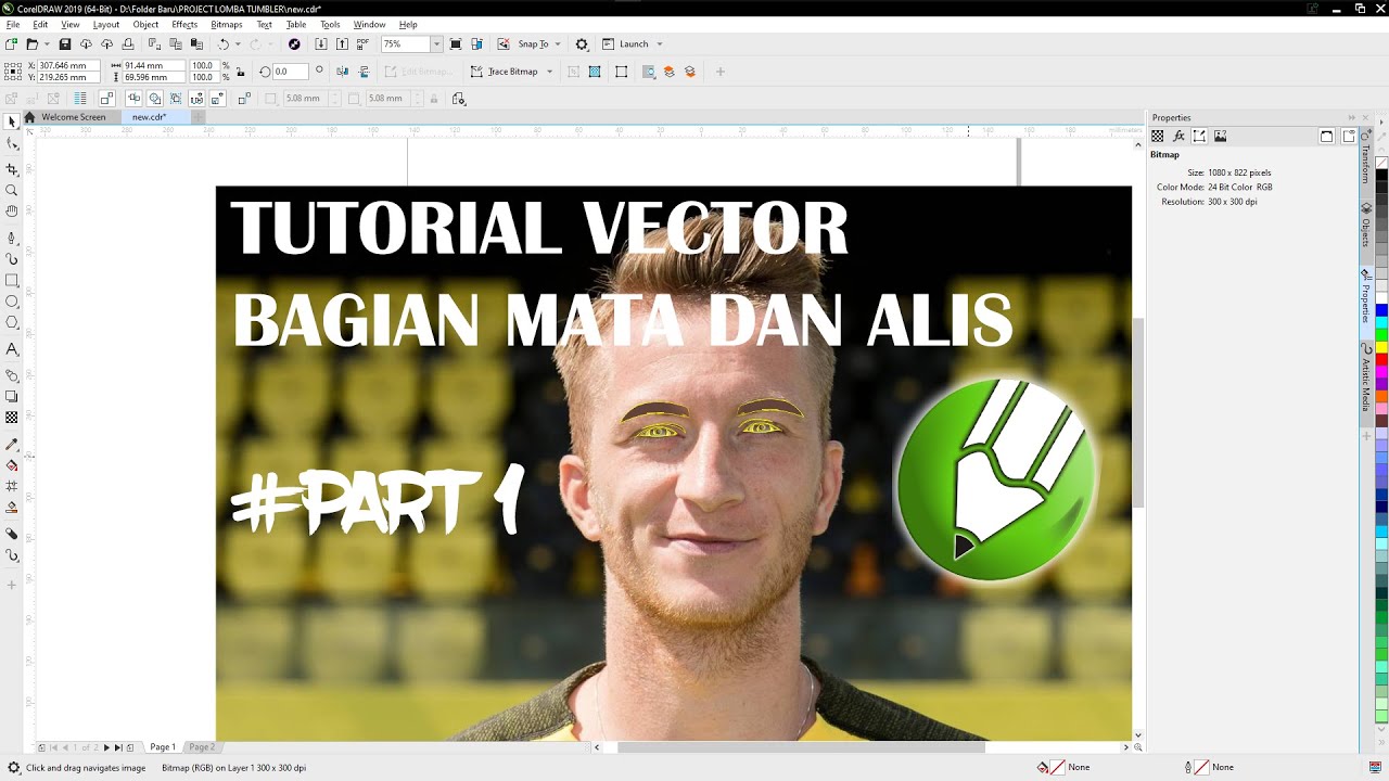 Tutorial Vector Mata dan Alis Part #1 - Coreldraw - YouTube