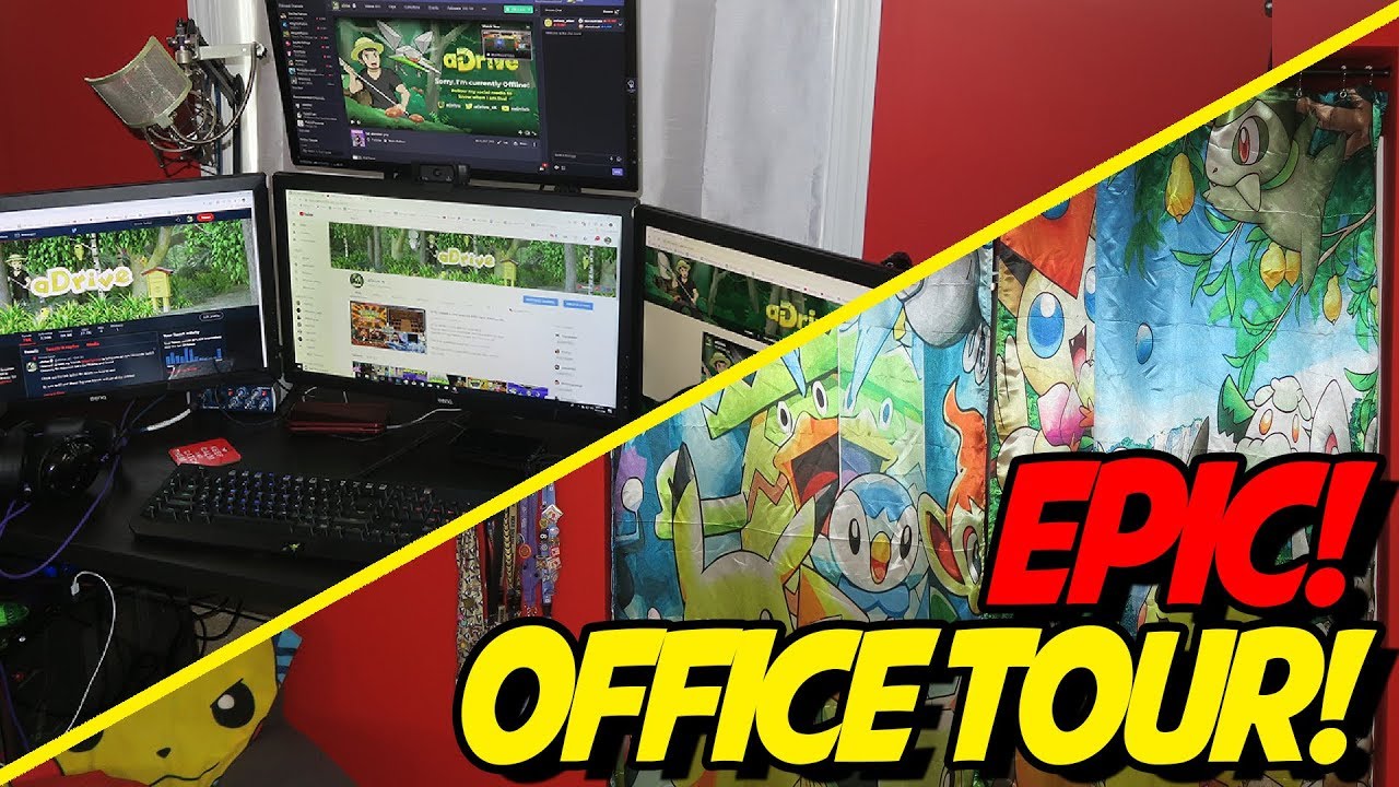 aDrive Office Tour! Highly Requested! Epic Pokemon Office! - YouTube