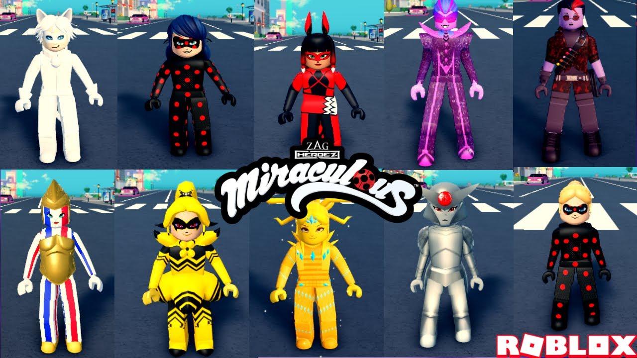 All Villains of Miraculous Ladybug on Roblox RP - YouTube