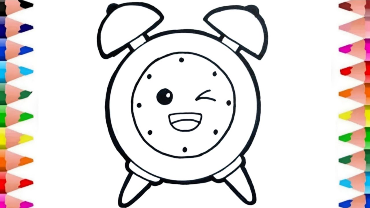 clock drawing | kids drawing | how to draw clock - YouTube