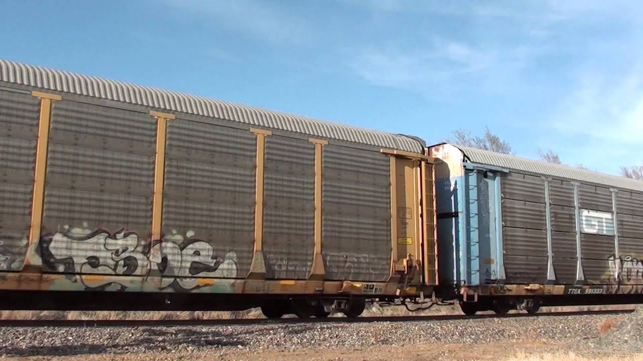 westbound UP autorack train on the UP Pratt Sub 03/20/2015 # 2 - YouTube