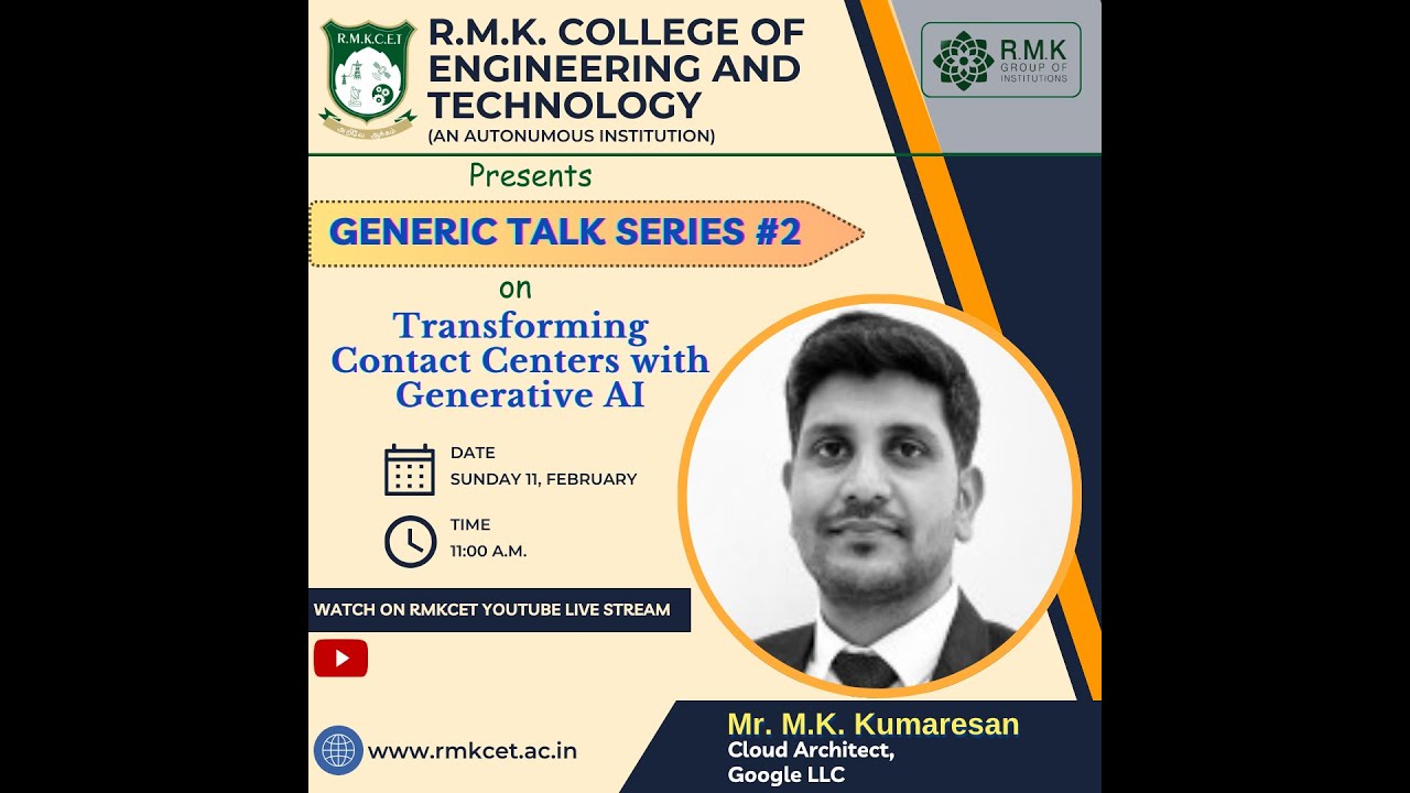 GENERIC TALK SERIES #2 - “Transforming Contact Centers with Generative ...