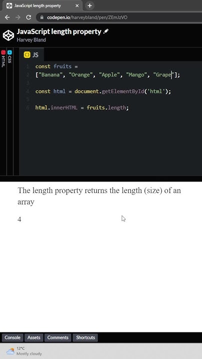 Javascript Length Property Youtube
