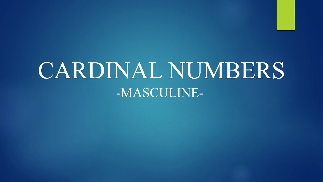 Arabic Numbers, Cardinal, Masculine. - YouTube