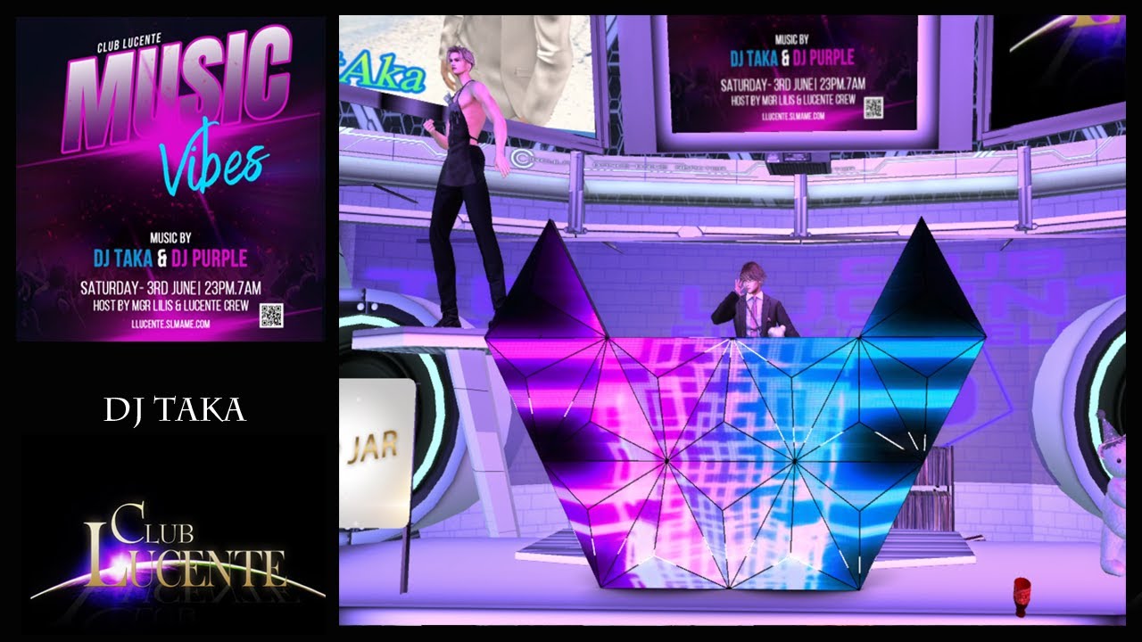 DJ Taka ★ MUSIC VIBES PARTY ♦ TRANCE MUSIC, Club Lucente Second Life Live Event - YouTube