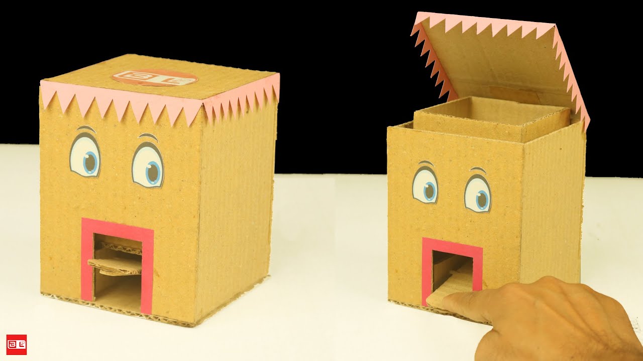 How To Make Cute Trash Bin From Cardboard || Waste Material