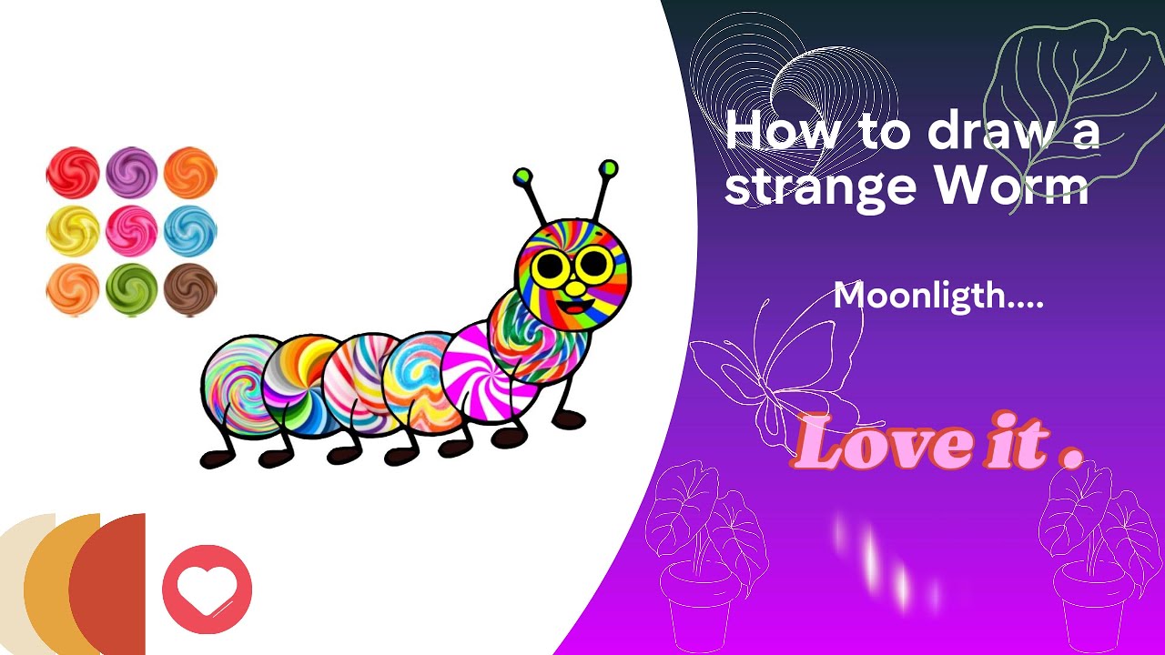 How to draw a cute Worm - YouTube