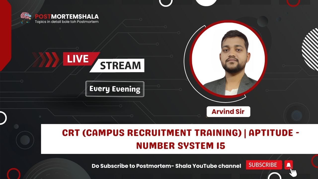 CRT (Campus recruitment training) | Aptitude - Number System 15 - YouTube
