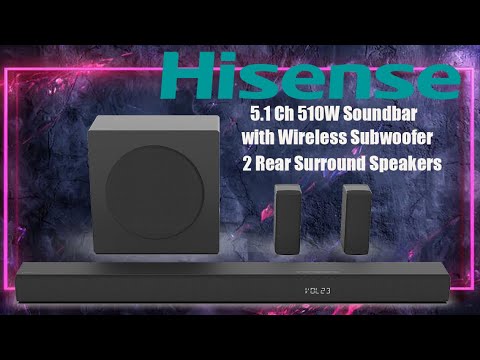 Hisense 5 1 Ch 510W Soundbar with Wireless Subwoofer and 2 Rear ...