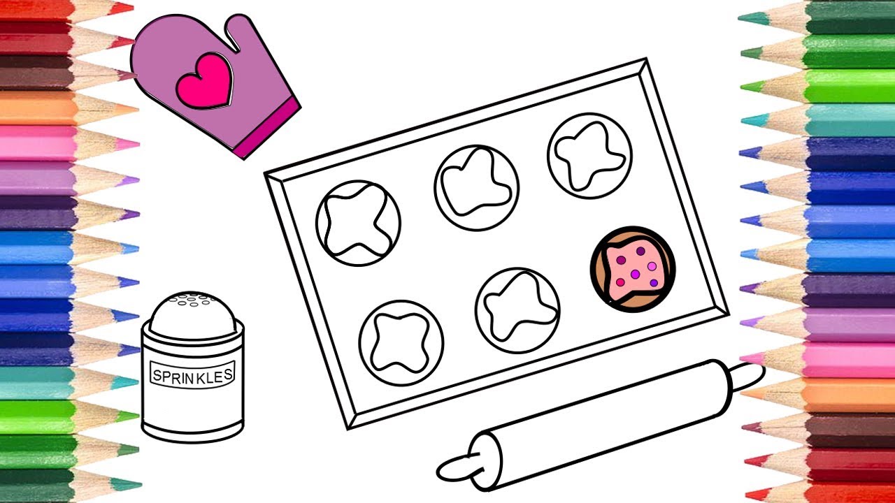 How to Draw a Cookie Baking Set | Print this and color yourself, link ...