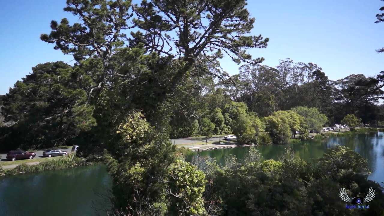 Aerial Flyover of Stow Lake, San Francisco - YouTube