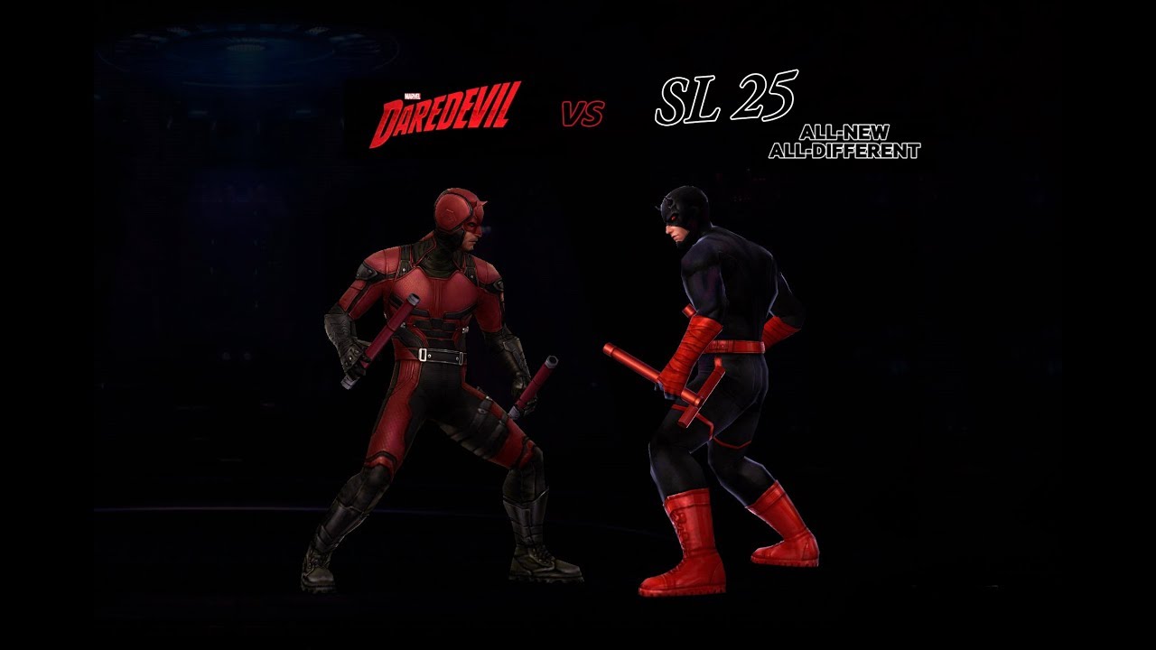 Marvel Future Fight Daredevil t1 vs SL 25 Daredevil boss (with help ...