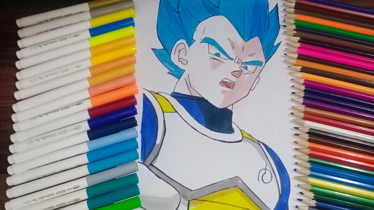 Drawing Vegeta SSJ Blue Form Timelapse |Cabiean Artist| - YouTube