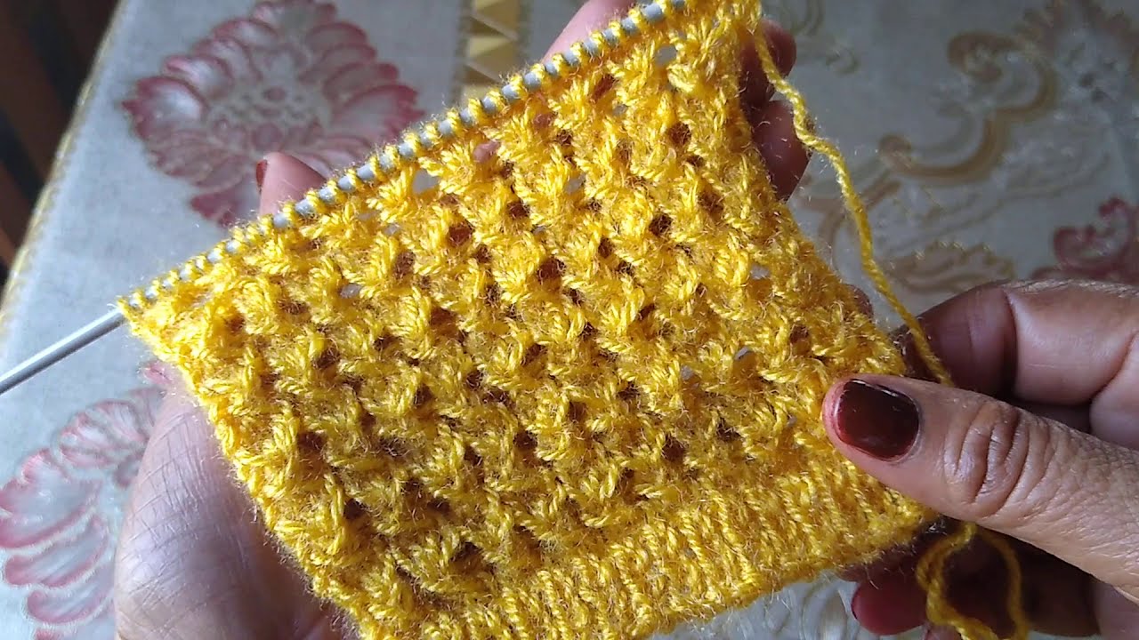 2 Rows knitting stitch pattern - YouTube