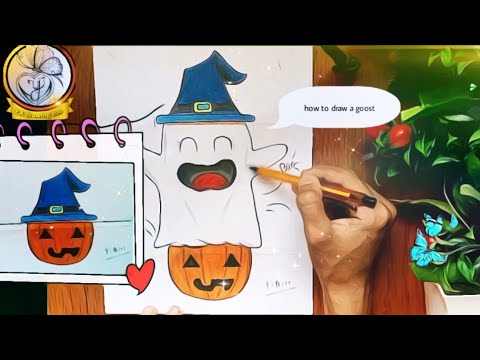 ghost pops out ofpumpkin - craft idea drawing 😲 #satisfying # ...