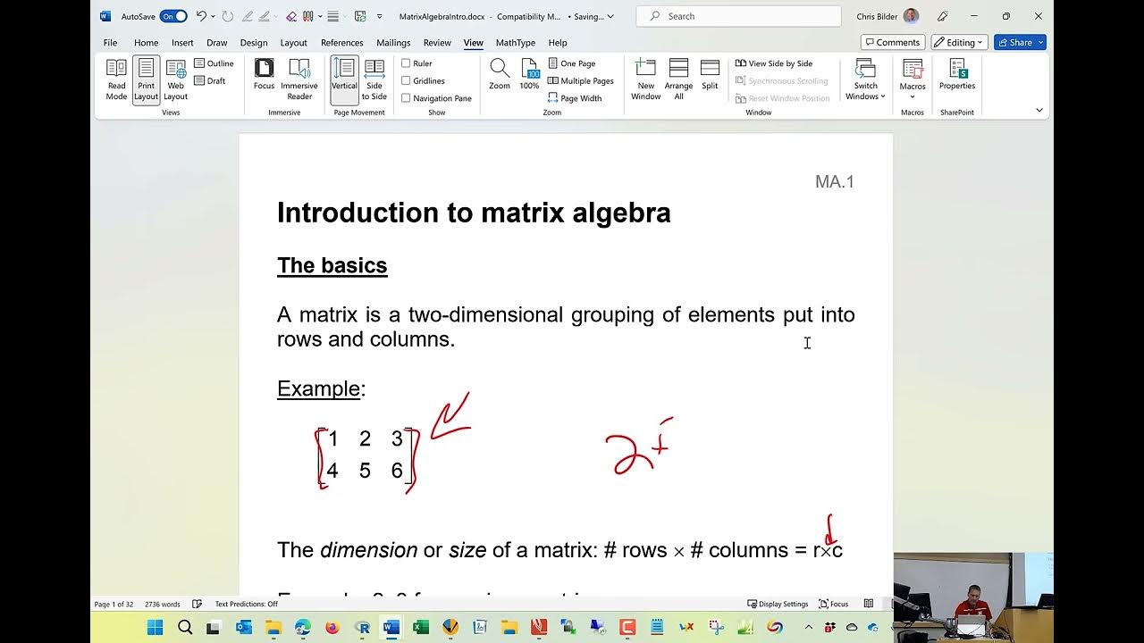 Applied Multivariate Statistical Analysis (2023) - Class #3, matrix algebra - YouTube