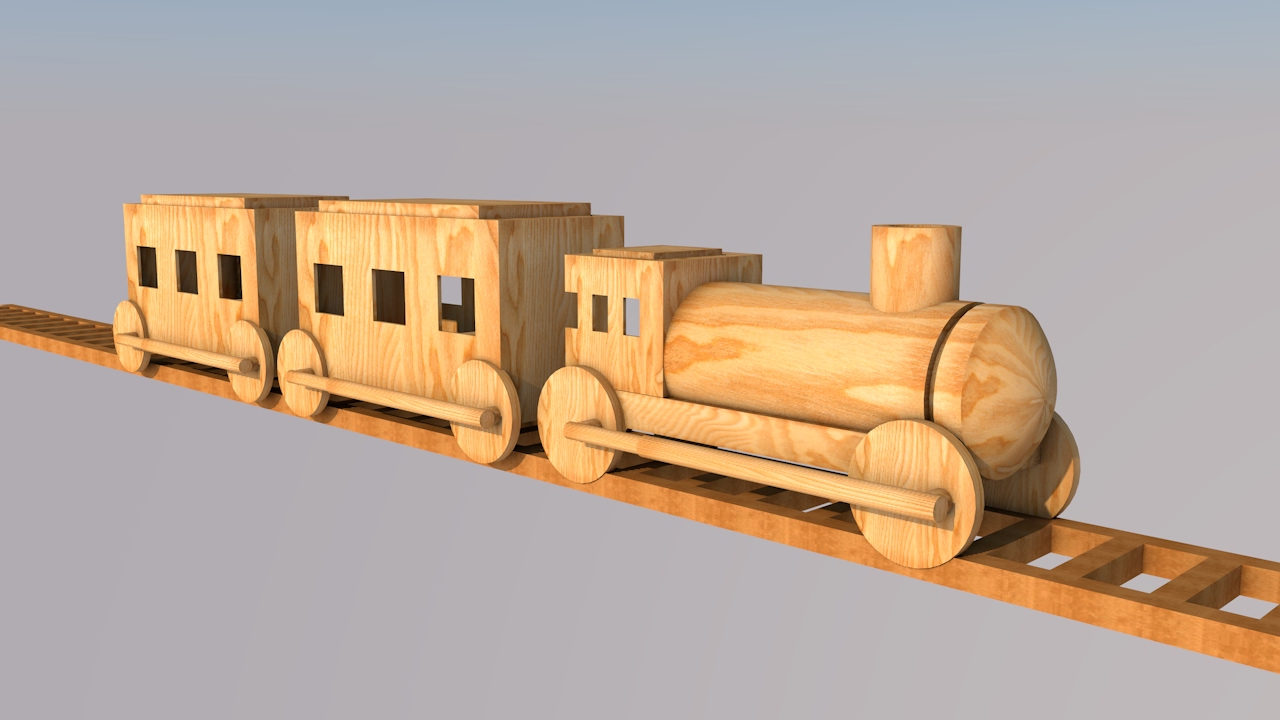 Cinema 4d Speed Modelling: Toy Wooden Train set! - YouTube