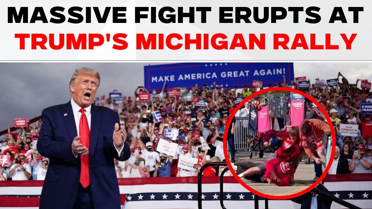 Donald Trump LIVE: Massive Fight Breaks Out At Trump's Michigan Rally ...