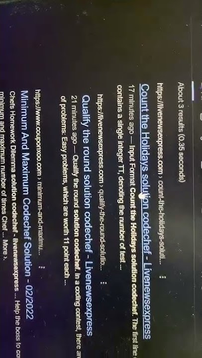 Count the holidays solution codechef - YouTube