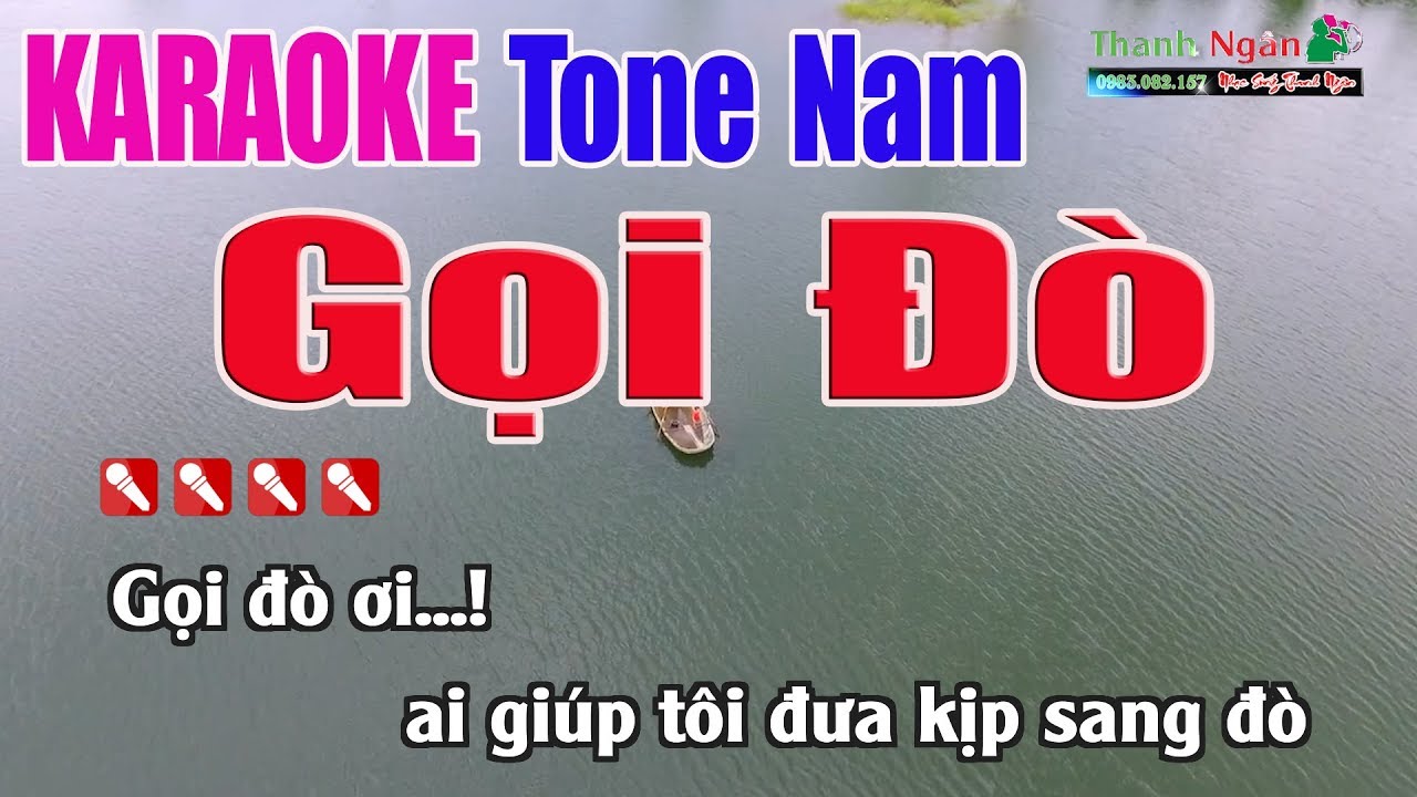 Gọi Đò Karaoke || Tone Nam - Nhạc Sống Thanh Ngân - YouTube