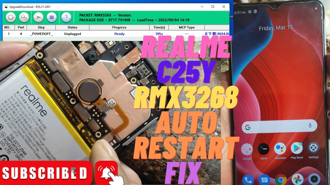 Realme c25y rmx3268 auto restart fix flash file spd tool problem - YouTube