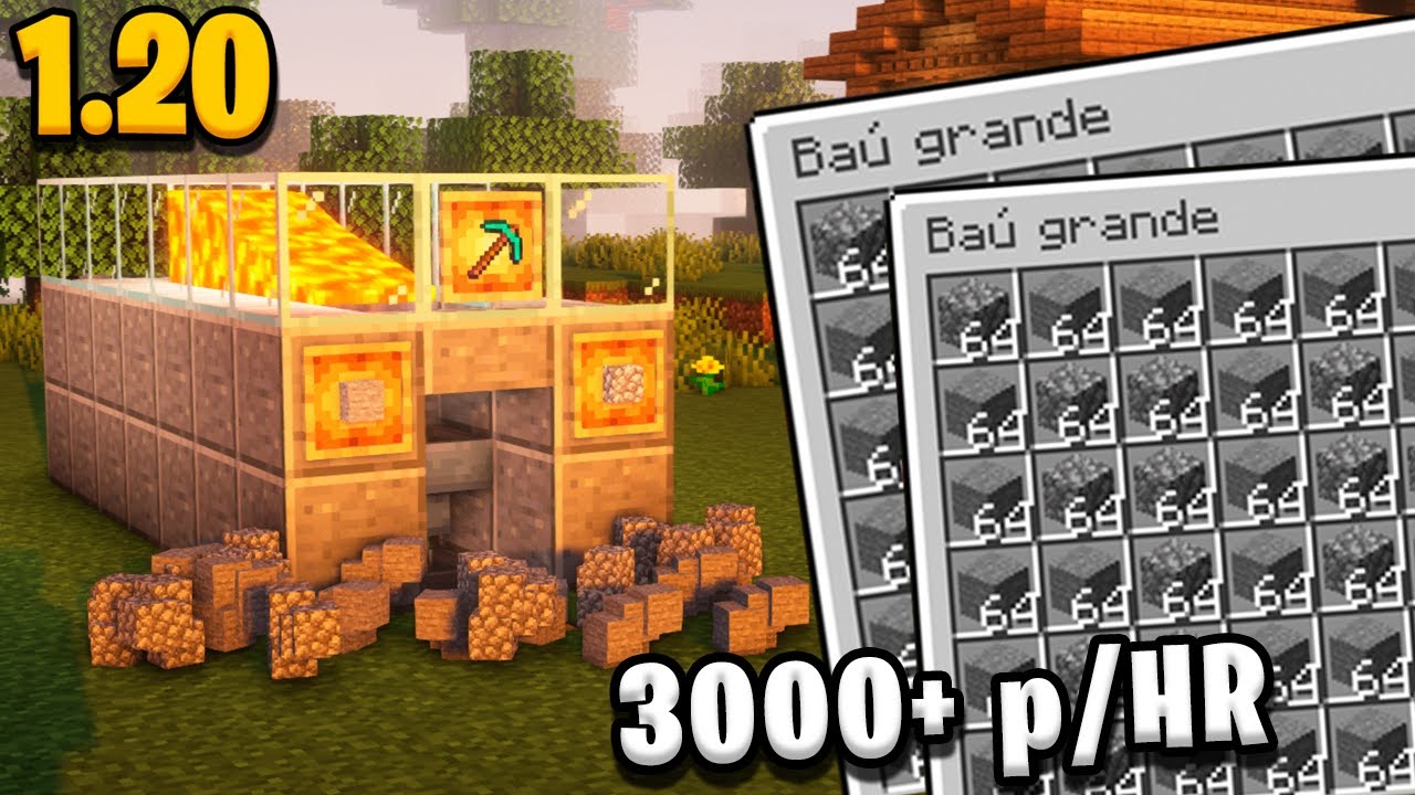 A Melhor Farm De Pedra Do Minecraft 1 20 Java Bedrock Youtube