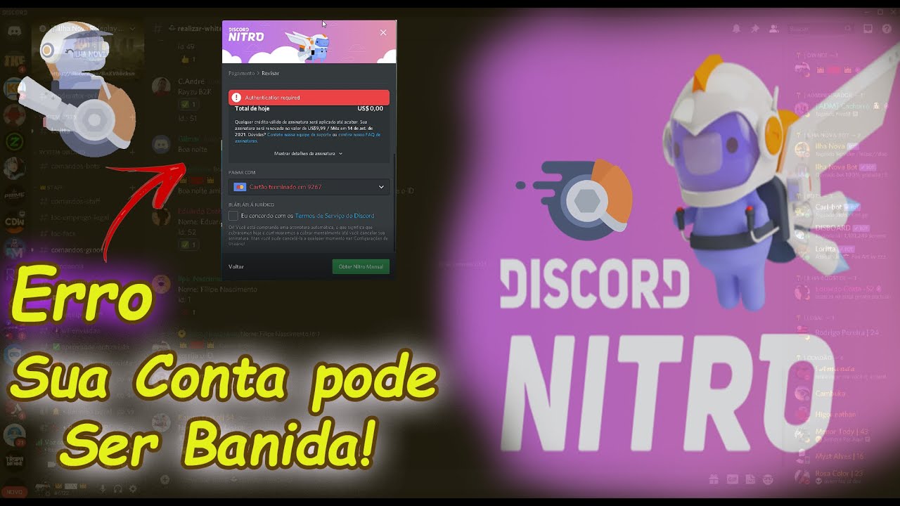 Erro de Autenticação para ativar Discord Nitro - Como ativar? - Sua ...