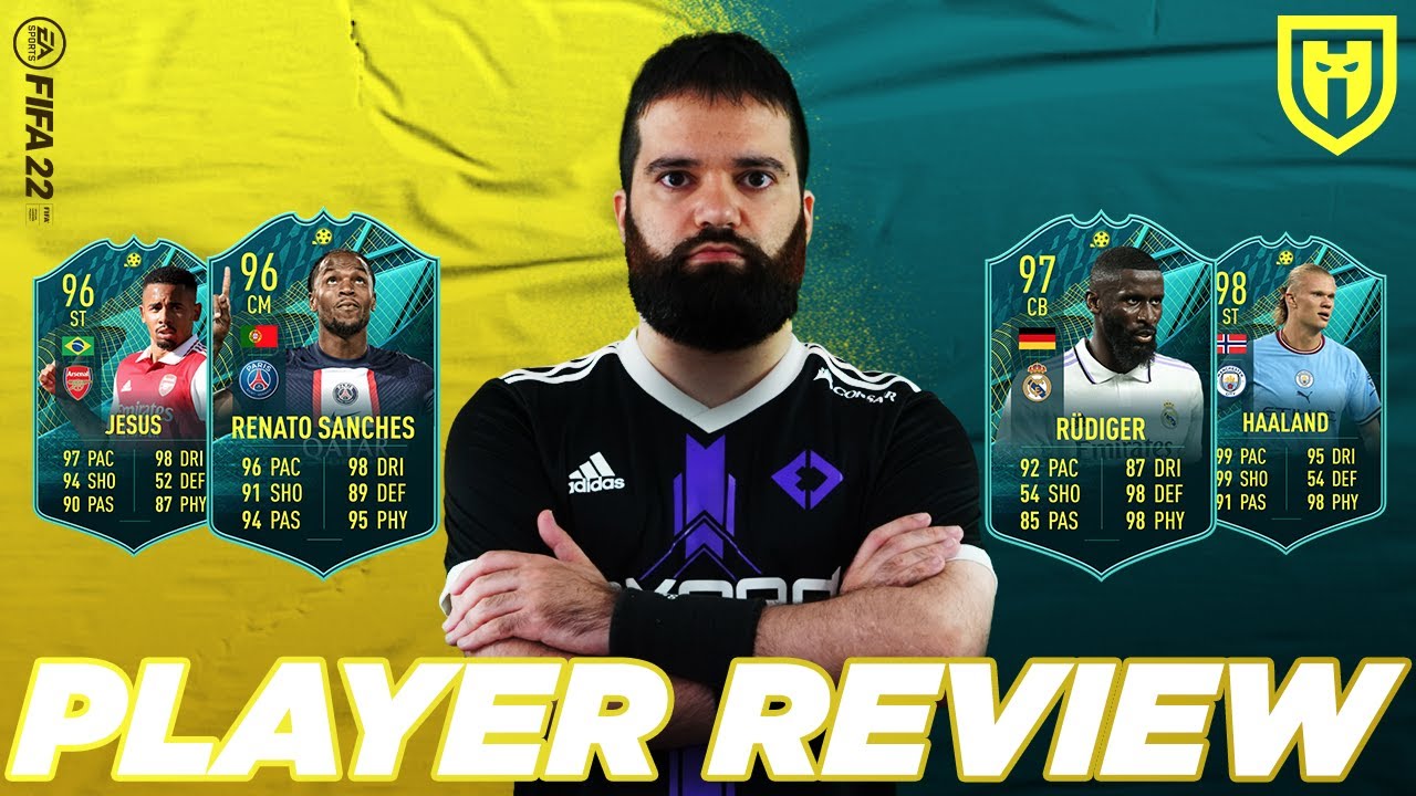 RENATO SANCHES 96, RUDIGER 97, HAALAND 98 E GABRIEL JESUS 96 MOMENTS ...