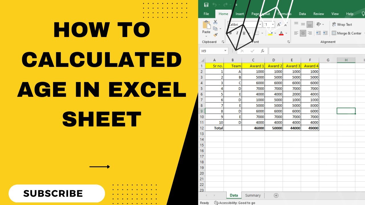 How To Calculated Age In Excel Sheet - YouTube