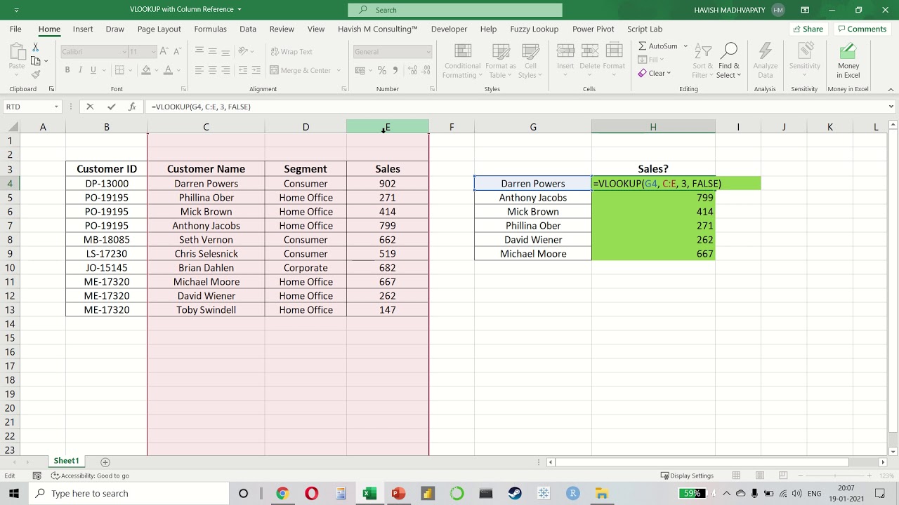 078 - VLOOKUP with Column Number Picker - YouTube