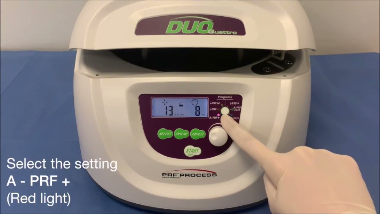PRF Centrifuge DUO and DUO Quattro Settings - YouTube