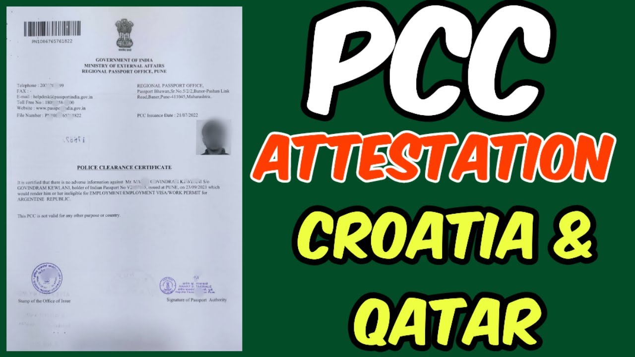 PCC Attestation for Croatia || PCC attestation for Qatar || Apostille ...