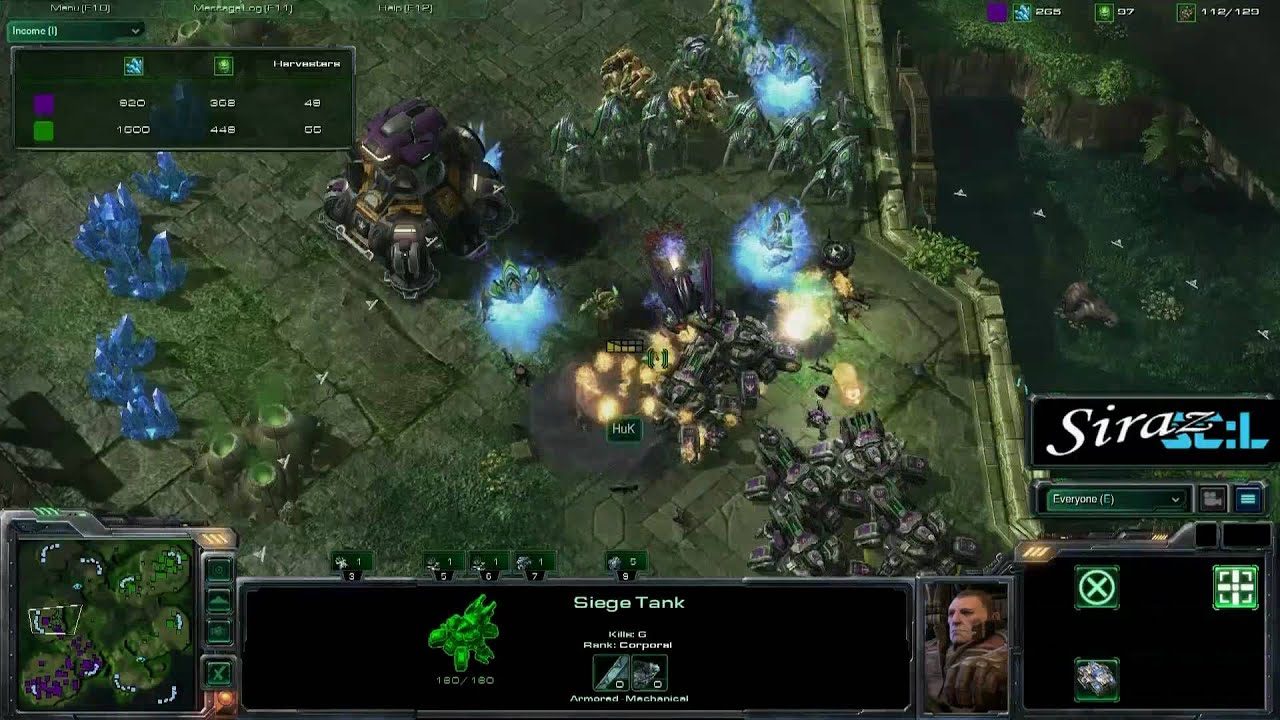 StarCraft 2 - Siraz - Huk(Protoss) vs Avilo(Terran) - Steppes of War ...