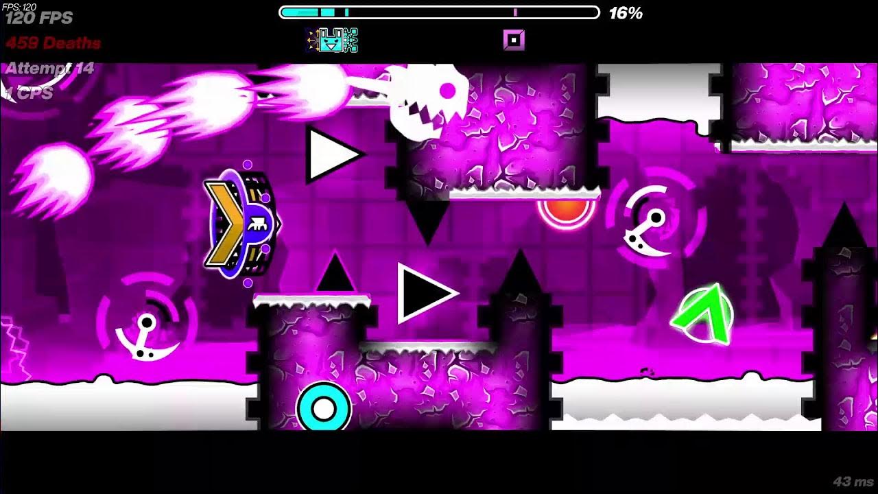 playing geometry dash! - YouTube