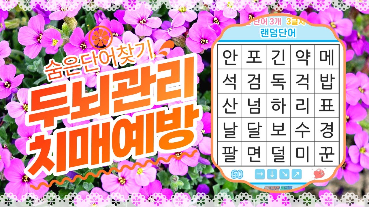 퇴화되고 있는 두뇌 되살리기 게임 숨은단어찾기 치매예방 퀴즈 초성퀴즈 단어퀴즈 두뇌운동 뇌건강 치매테스트