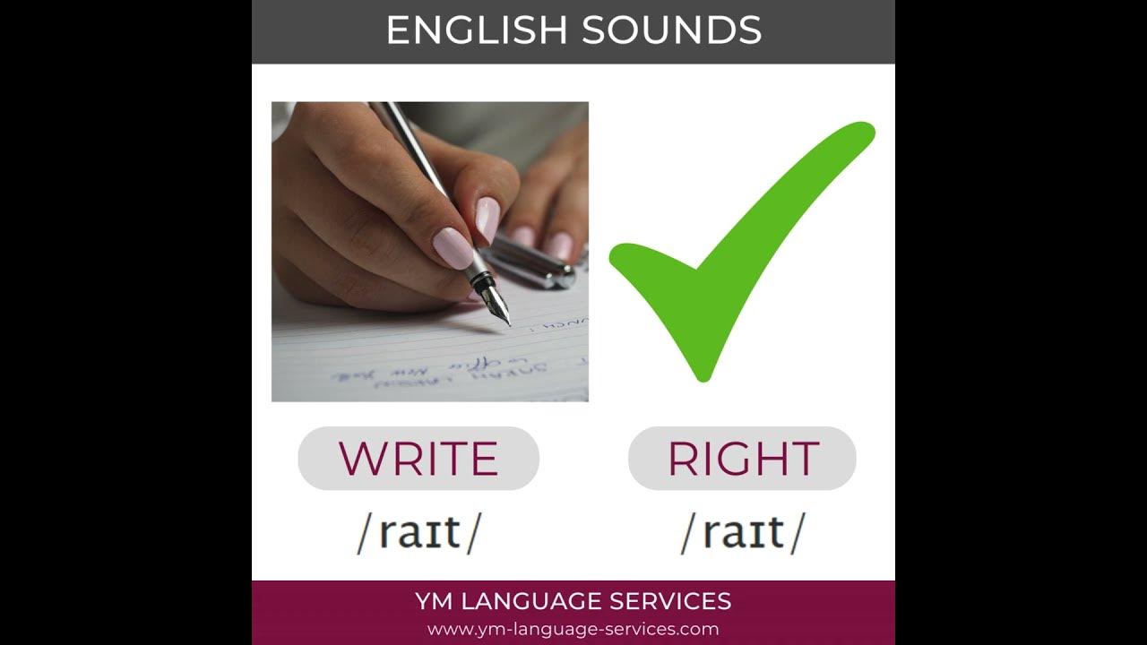 002 ENGLISH SOUNDS - write/right #homophones #pronunciation # ...