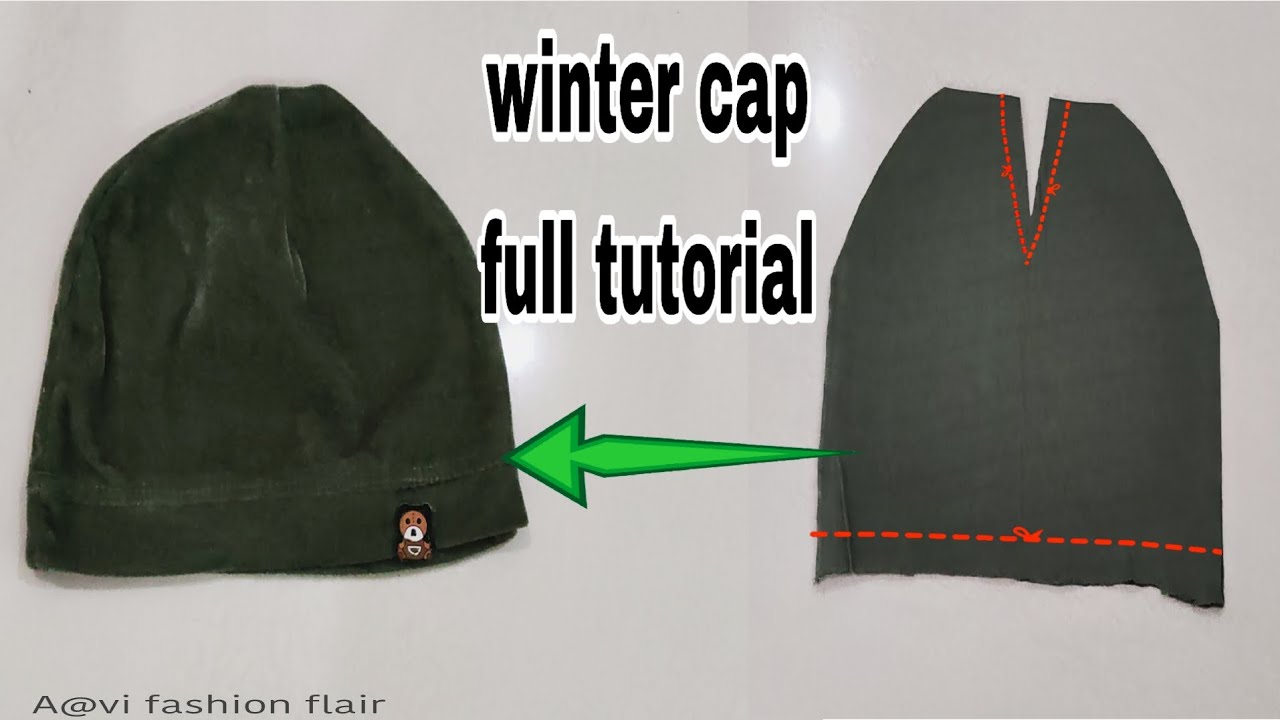 winter cap making with one cut ||cap cutting and stiching #wintercap ...