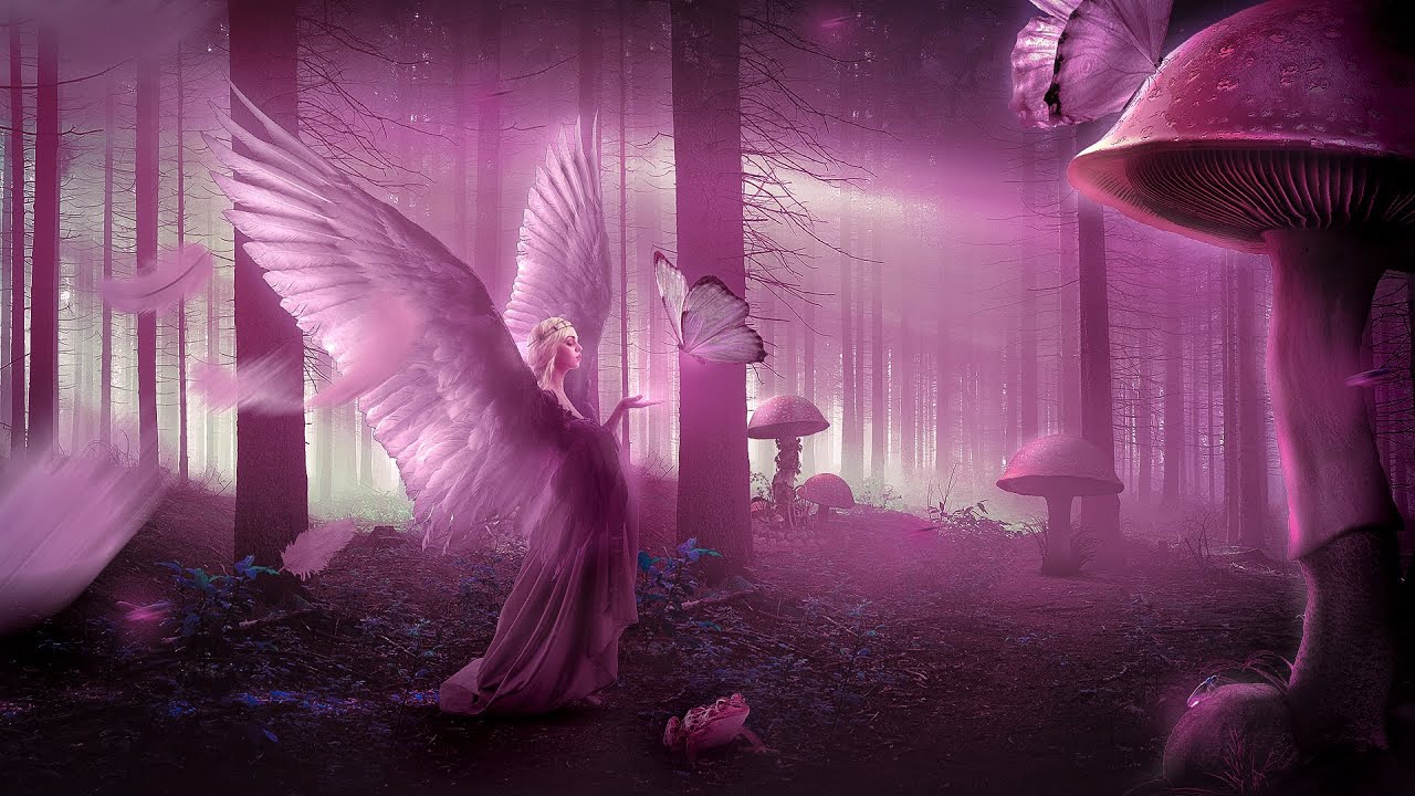 How to make an angel in the Pink Fantasy Forest creative poter - YouTube