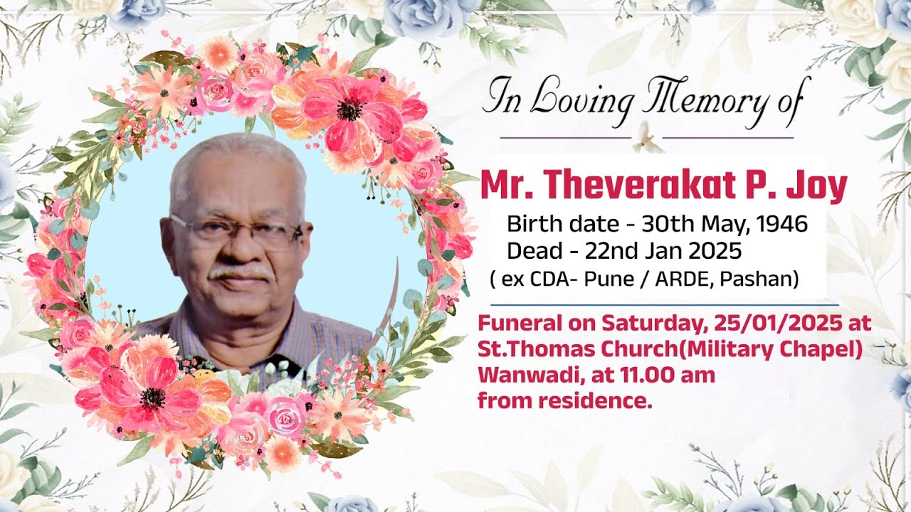 🔴 LIVE : Mr. T P Joy | Funeral Service | 25th Jan 2025 - YouTube