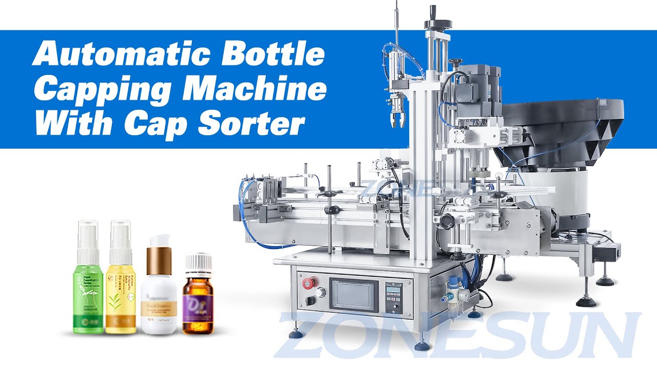 How To Use Tabletop Automatic Essential Oil Bottle Capping Machine With Cap Feeder? - YouTube