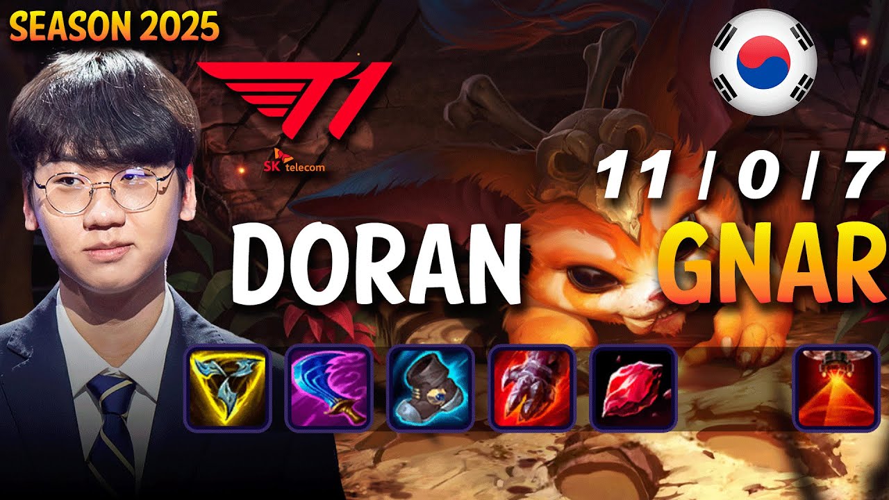 T1 Doran GNAR vs GWEN Top - Patch 15.6 KR Ranked | lolrec - YouTube