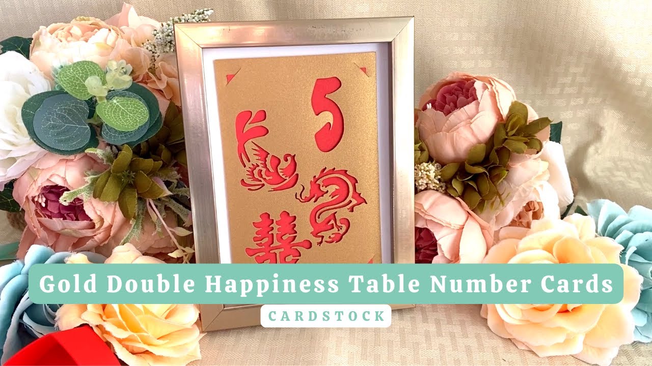 Gold Double Happiness Table Number Cards - YouTube