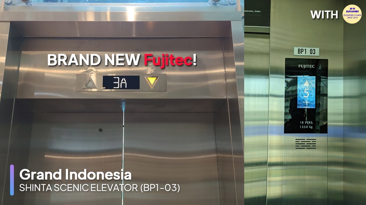 Brand New Fujitec Scenic Elevators with Voiceovers - Grand Indonesia, Jakarta - YouTube